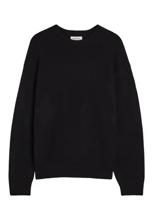 FRAME Wool-blend Jumper With Suede Patches - Black