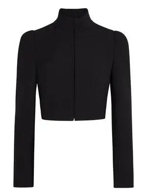 Alaïa Funnel-neck Cavalry Twill Cropped Jacket - Black