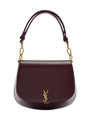 Saint Laurent Voltaire Leather Shoulder Bag - Burgundy