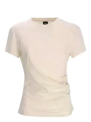 BOSS Ruched-detail T-shirt - Neutrals