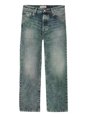 ICON DENIM LA Buttoned Straight-leg Jeans - Blue