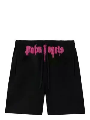 Palm Angels Sprayed Logo Shorts - Black