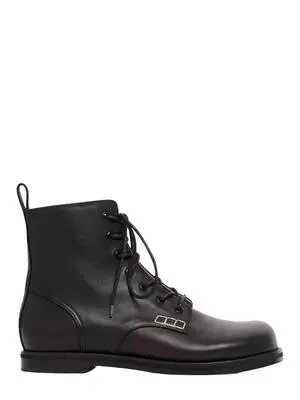 JW Anderson Lace-up Leather Boots - Black