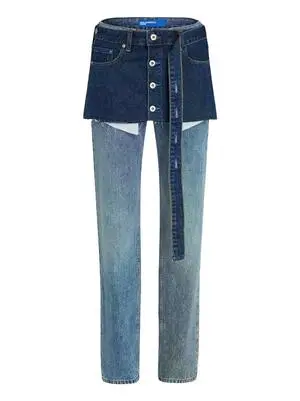 Karl Lagerfeld Layered Straight Leg Jeans - Blue