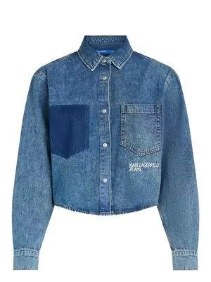 Karl Lagerfeld Boxy Denim Shirt - Blue