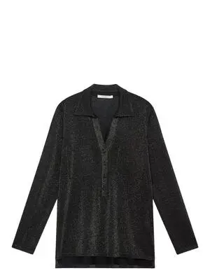 Malìparmi Glitter-effect Polo Top - Black