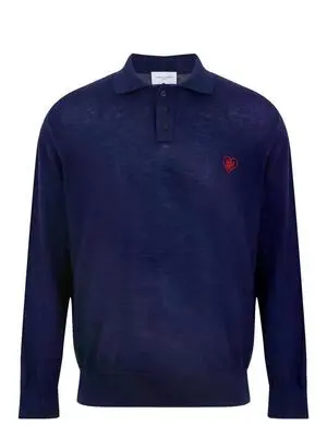 FAMILY FIRST Logo-embroidered Polo Shirt - Blue
