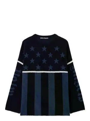 Palm Angels Stars And Stripes Sweater - Blue