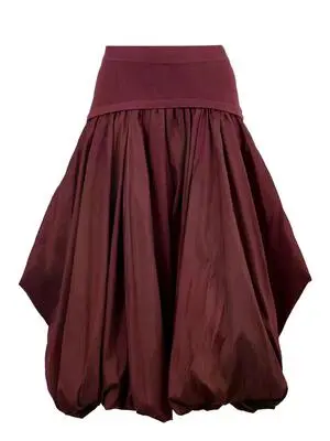 Simkhai Corinn Taffeta Midi Skirt - Red