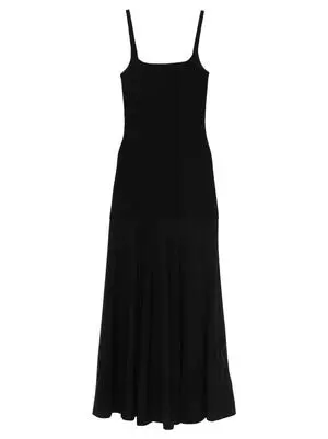 ST. AGNI Sheer Circle Hem Maxi Dress - Black