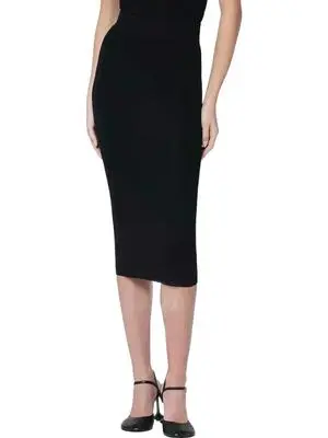 ENTIRE STUDIOS Ribbed-knit Pencil Skirt - Black