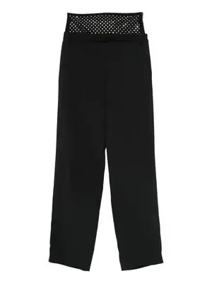SIMONA CORSELLINI Embellished High-waisted Trousers - Black