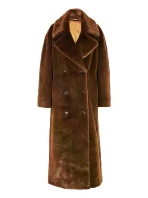 THE FRANKIE SHOP Joni Faux Fur Coat - Brown