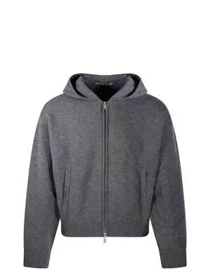 COOR Zip-up Knitted Hoodie - Grey