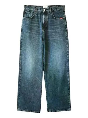 AMISH Buttoned Wide-leg Jeans - Blue