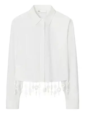 Tory Burch Crystal-embellished Button-down Shirt - White