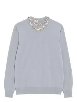 Valentino Garavani Embroidered Wool Jumper - Grey