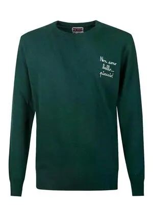 MC2 SAINT BARTH Ribbed Embroidery Sweatshirt - Green