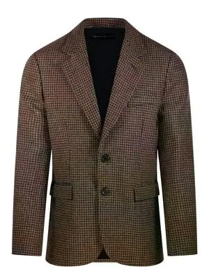 DEPARTMENT 5 Single-breasted Houndstooth Blazer - Brown