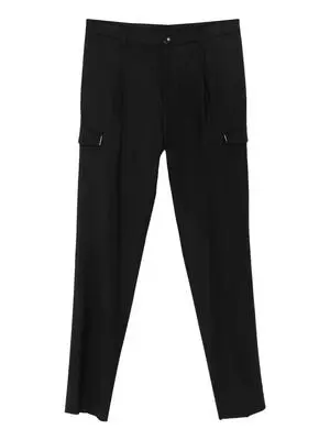Tagliatore Pleated-detail Cargo Pants - Black