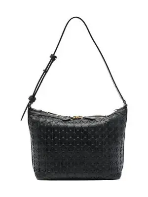 SERAPIAN Small Mosaico Zip Shoulder Bag - Black