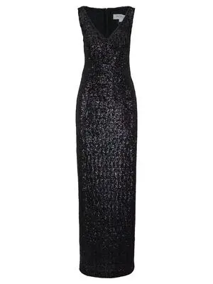Michael Kors Sequinned V-neck Gown - Black