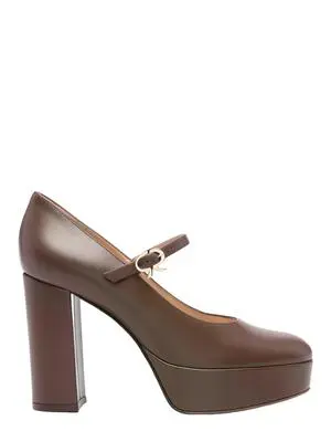 GIANVITO ROSSI 105mm Platform Mary Jane Pumps - Brown