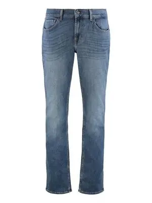 7 For All Mankind Five-pocket Straight-leg Jeans - Navy