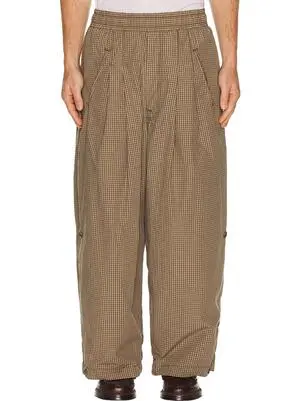 ART COMMUNITY Japanese Triptych Track Pant - Taupe Plaid