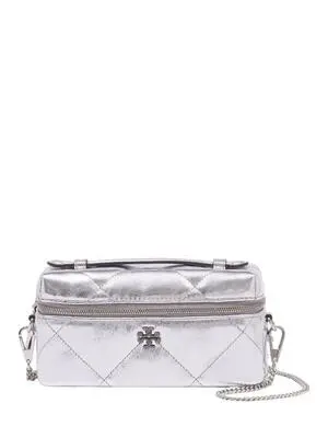 Tory Burch Kira Diamond Quilt East West Crossbody - Silver