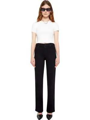 MOTHER The Kick It Straight Leg Jeans - Black