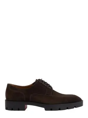 CHRISTIAN LOUBOUTIN Davisol Lion Suede Derby Shoes - Brown