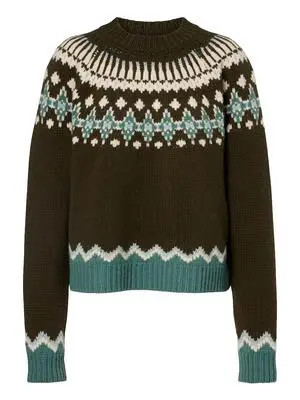 Alanui Virgin Wool Crewneck Sweater Brown