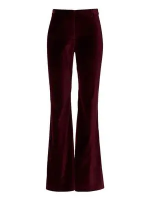 Etro Mid-rise Cotton Velvet Flared Pants - Burgundy