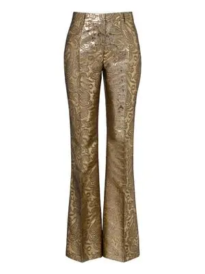 Etro Paisley Brocade Flared Pants - Gold