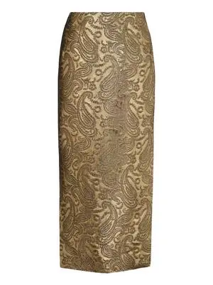 Etro Paisley Brocade Midi Skirt - Gold