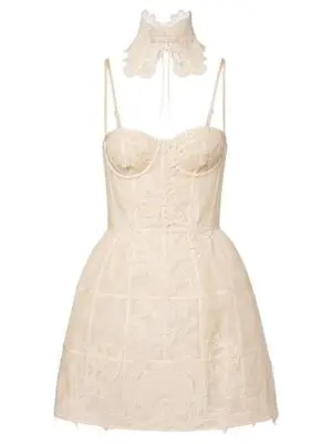 Zimmermann Rebellion Linen And Silk Bustier Dress - White