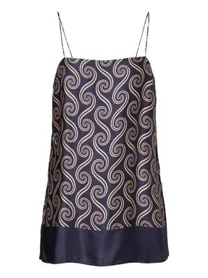 Faithfull The Brand Aina Printed Satin Camisole - Blue