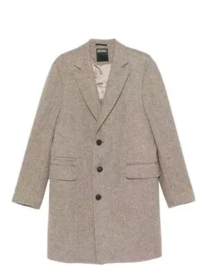 Zegna Single-breasted Coat - Brown