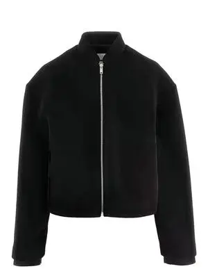 JIL SANDER Cropped Bomber Jacket - Black