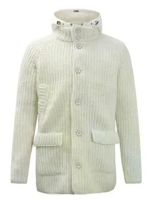 Herno Button Hooded Coat - Neutrals