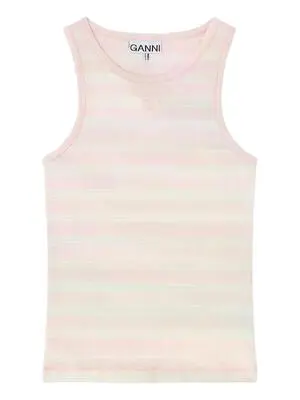 GANNI Striped Tank Top - Pink