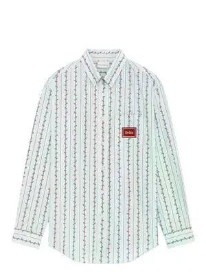 Drole De Monsieur Striped Patch Shirt - White