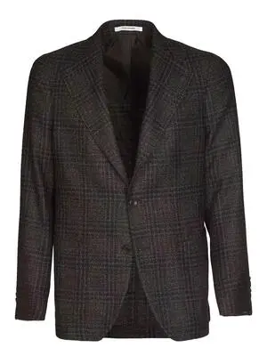 Tagliatore Plaid Single-breasted Blazer - Brown
