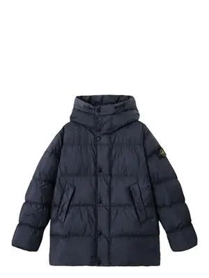 Stone Island Short Hooded Down Jacket - Blue
