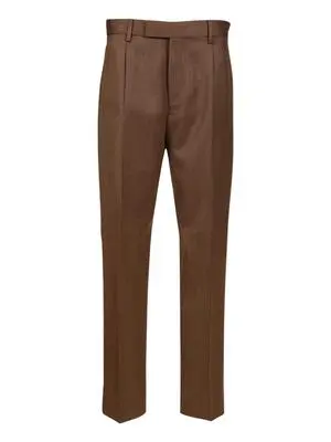 Zegna Straight Leg Wool Trousers - Brown