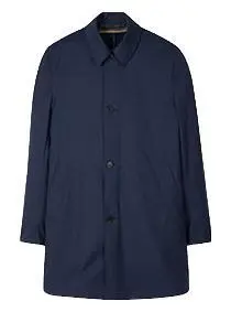 Paul Smith Melange 'storm System' Wool Mac With Detachable Gilet - Blue
