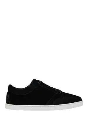 CHRISTIAN LOUBOUTIN Chambelisneak Crosta Calf Leather Sneakers - Black