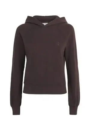 Eterne Cotton French Terry Shrunken Hoodie - Brown