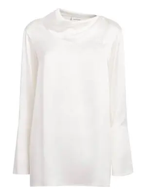 LAURA PITHARAS Silk Mock-neck Shirt - Ivory